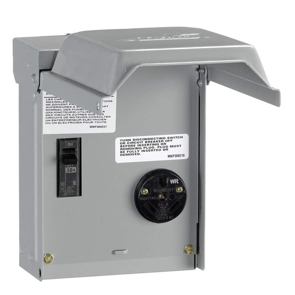 Midwest Electric Products 30 Amp 1-Space 2-Circuit Temporary RV Power ...