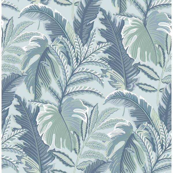 A-Street Prints Verdant Blue Botanical Blue Wallpaper Sample 2861 ...
