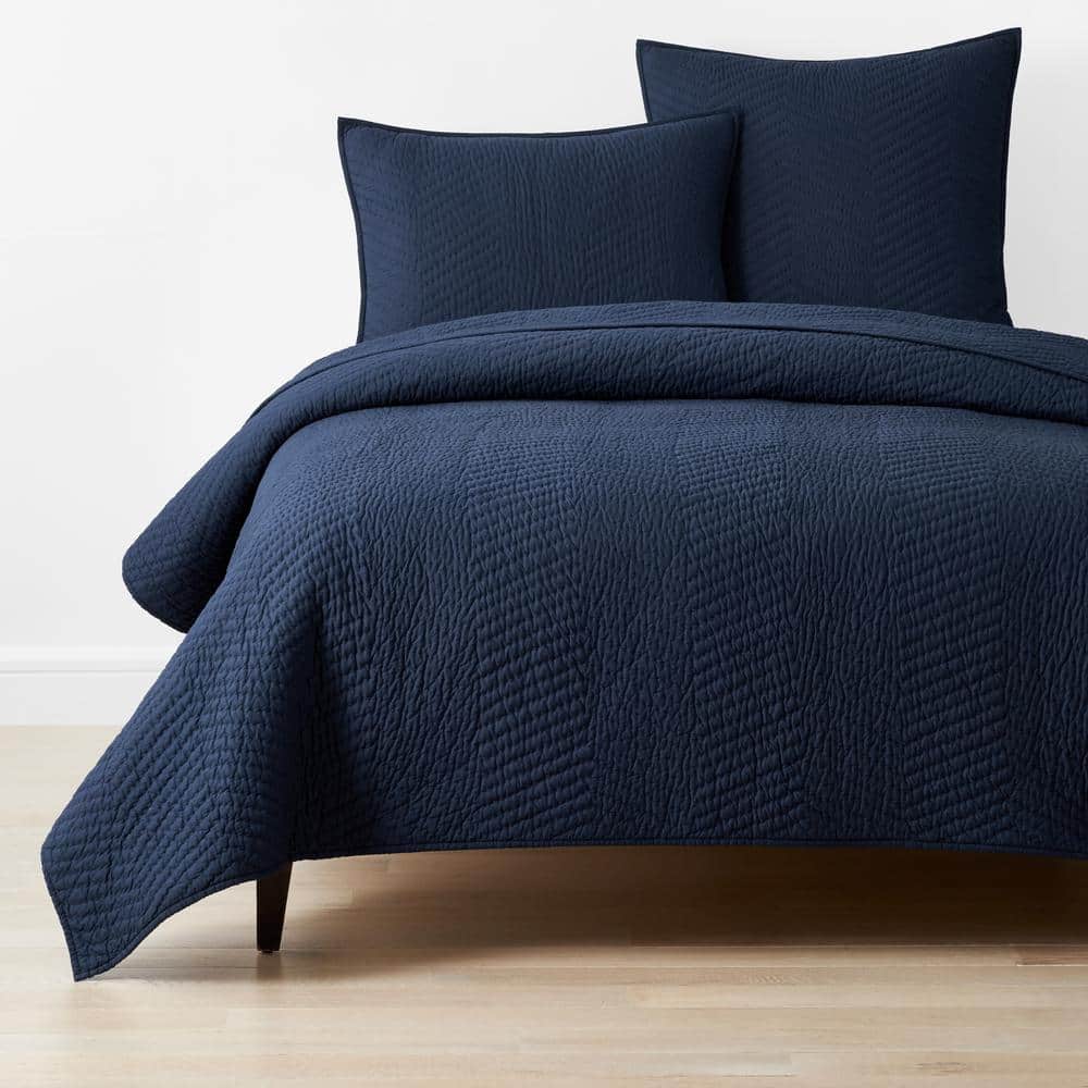 The Company Store Company Midnight Blue Twin Cotton Quilt C3A3-T-MID-BL ...