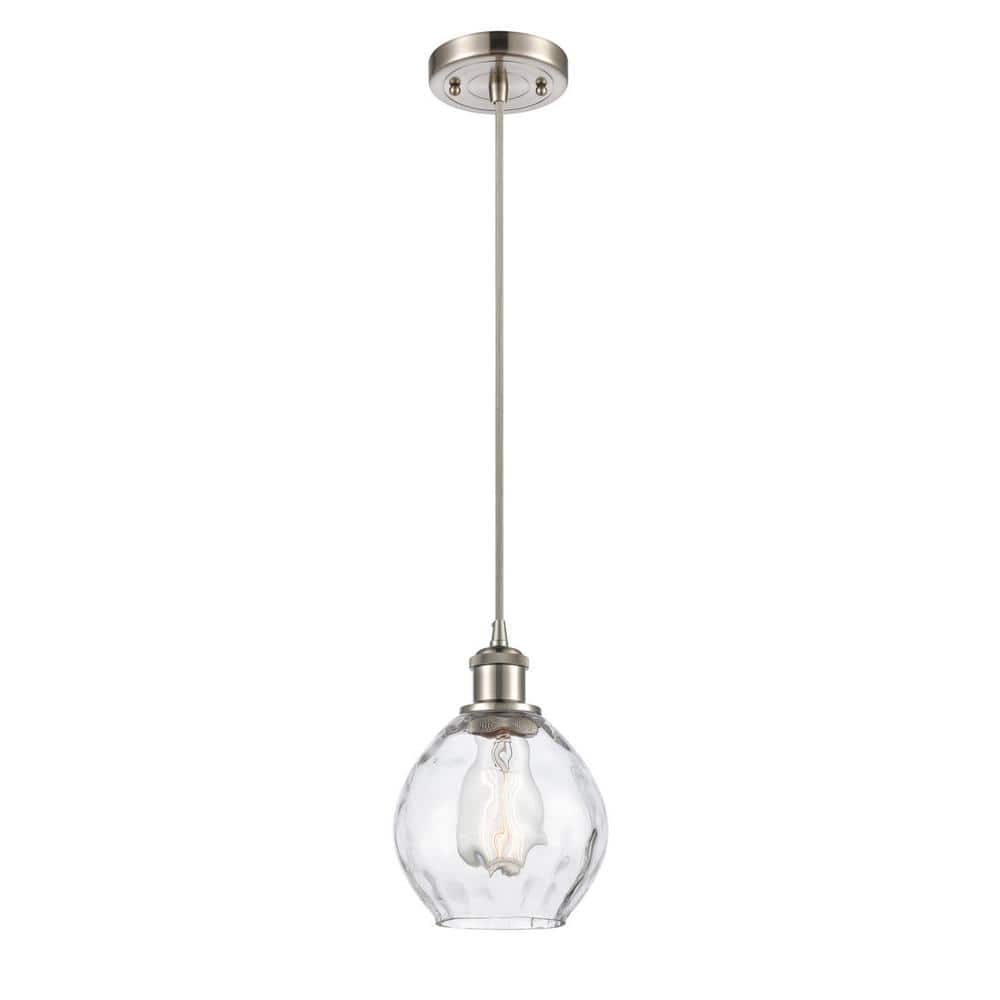 Innovations Waverly 1-Light Brushed Satin Nickel Shaded Pendant Light ...
