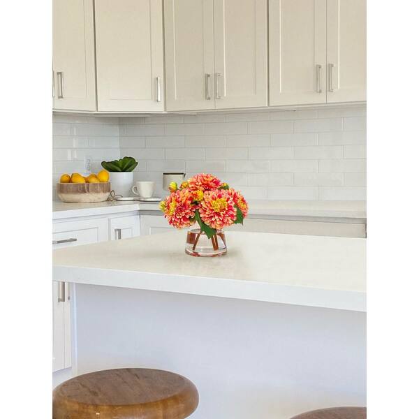 Winward Silks International Inc 9.5 in. Red Indoor Artificial Dahlia in ...