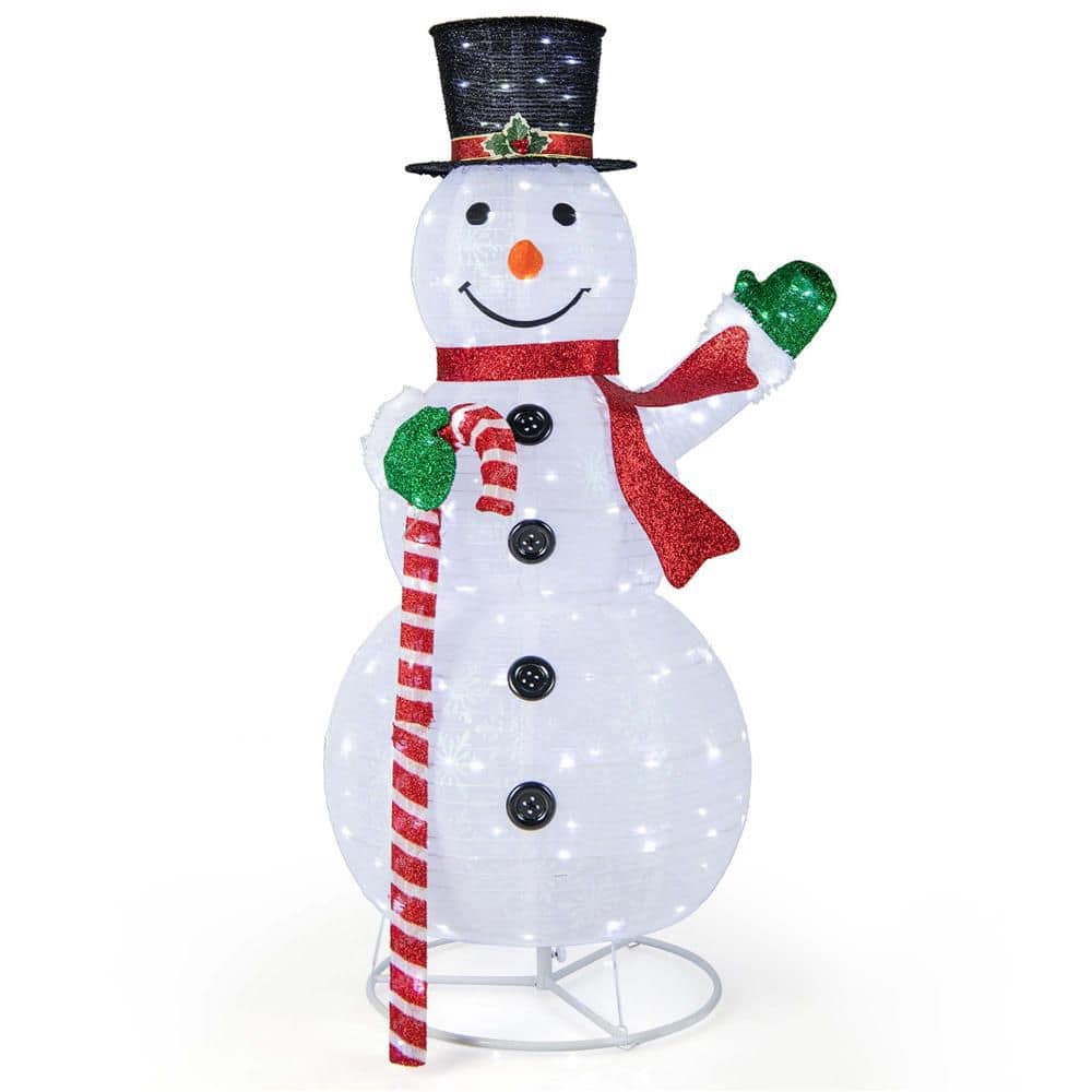 Costway 5 ft. Pre-lit Christmas Snowman Pop-up Xmas Holiday Decoration ...