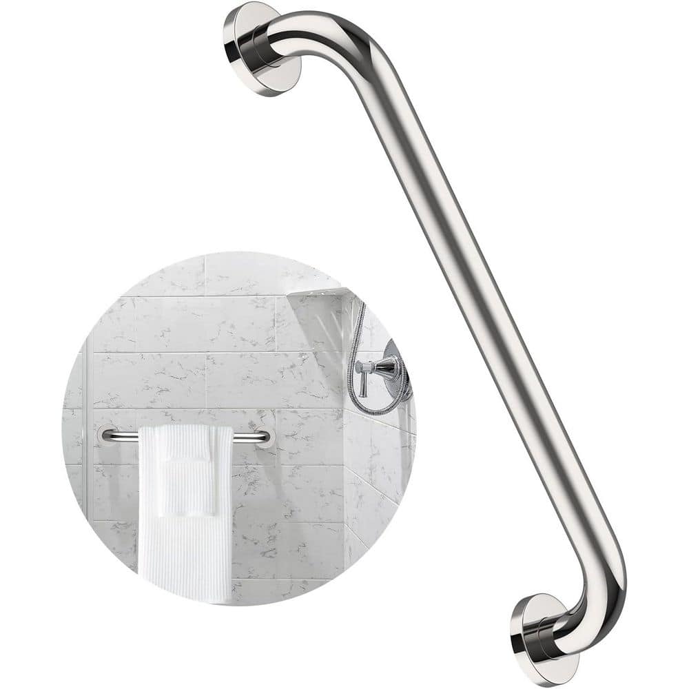 Adrinfly 16 in. x 1 in. Concealed Screw Safety Grab Bar Stainless Steel ...
