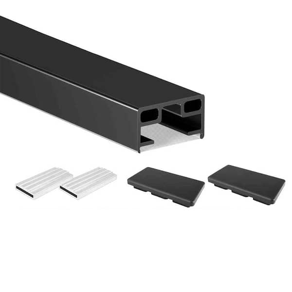 Afoxsos 6 ft. 6 x 2.48 Black LED Lighted Handrail Kit Indoor Outdoor ...