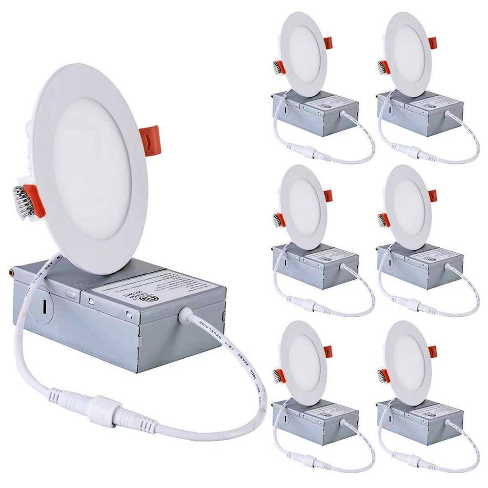 Maxax 4 in. Canless Ultra-Thin 9-Watt CCT 5000K Remodel Integrated LED ...