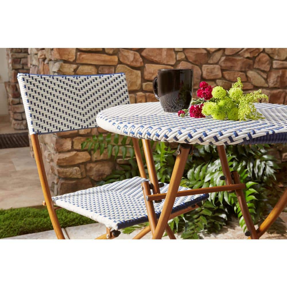StyleWell 3-Piece Wicker Outdoor Patio Folding Bistro Set | BigEasyMart.com