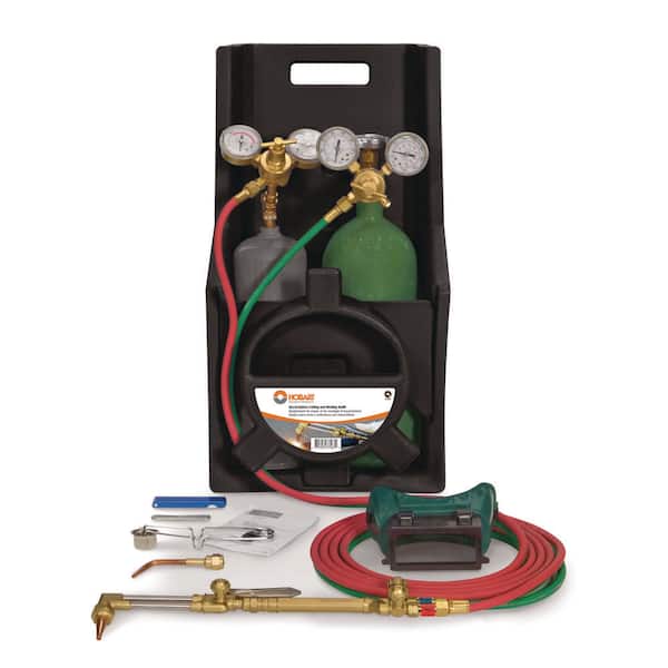HOBART Tough Cut Torch Kit with Oxygen and Acetylene Tanks for Cutting ...