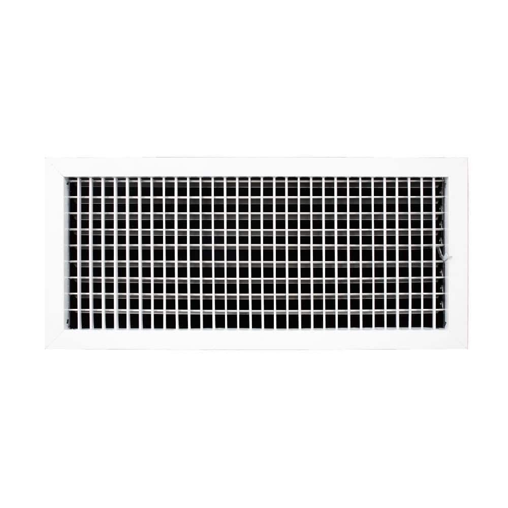 ACLAMINAIRE 24 in. x 10 in. Aluminum Adjustable Wall Register in White ...