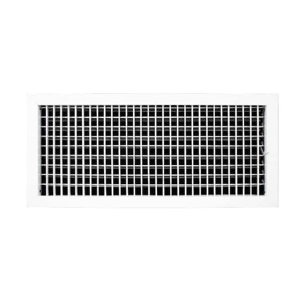 ACLAMINAIRE 24 in. x 10 in. Aluminum Adjustable Wall Register in White ...
