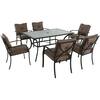 Hanover Palm Bay 7-Piece Steel Outdoor Dining Set with Copper Brown ...