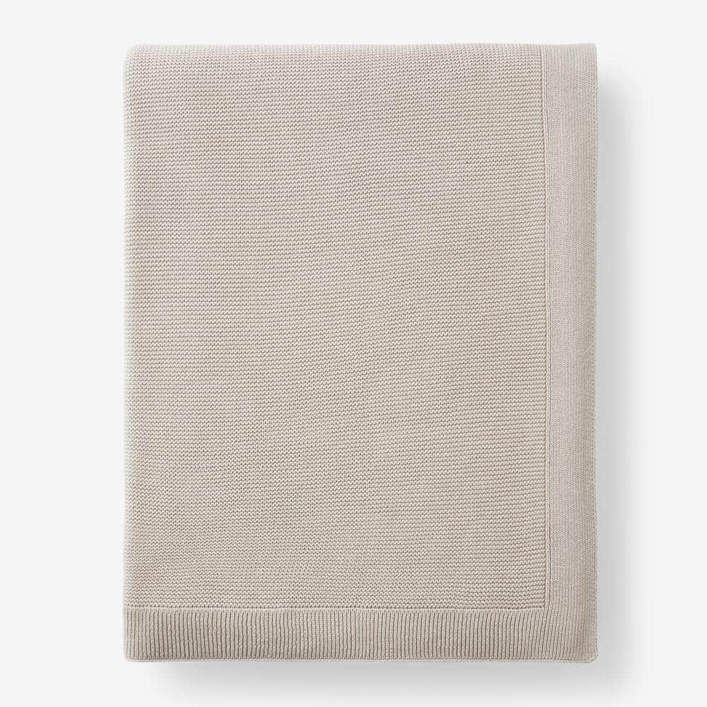 The Company Store Classic All Season Breathable Cotton Knit Taupe Cotton Twin Blanket 85098W-T ...