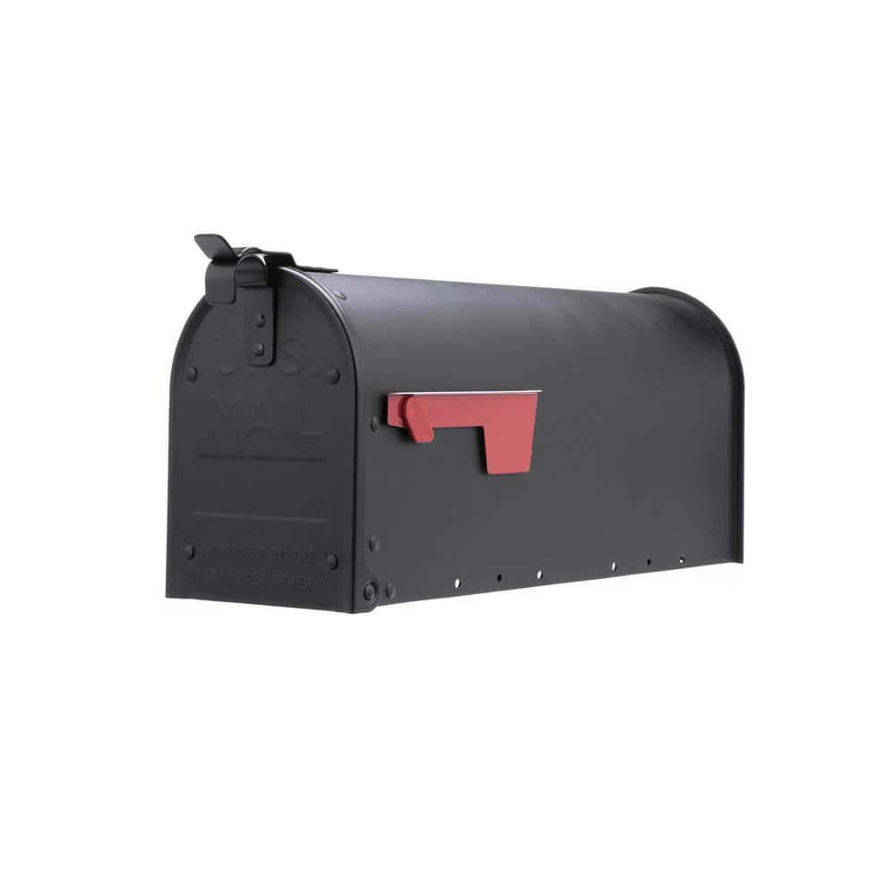 Architectural Mailboxes Admiral Textured Black, Medium, Aluminum, Post ...