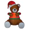 Gemmy 8.5 ft. Animated Hugging Teddy Bear with Santa Hat Inflatable G ...