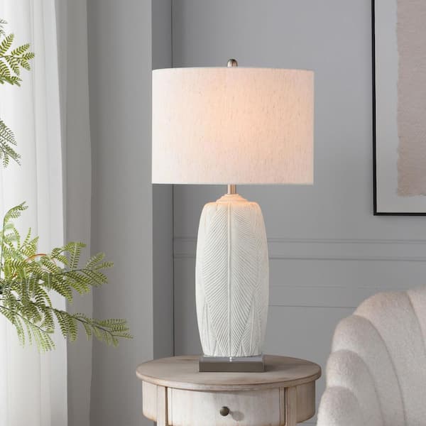 StyleCraft 32.5 in. Silver Modern Bedside Table Lamp for Living Room ...