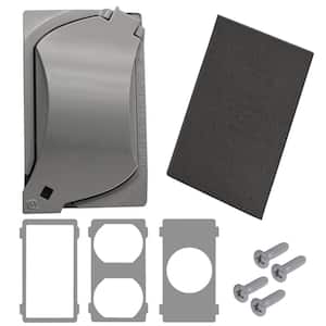 Commercial Electric 2-Gang Metal Weatherproof Blank Electrical Outlet ...