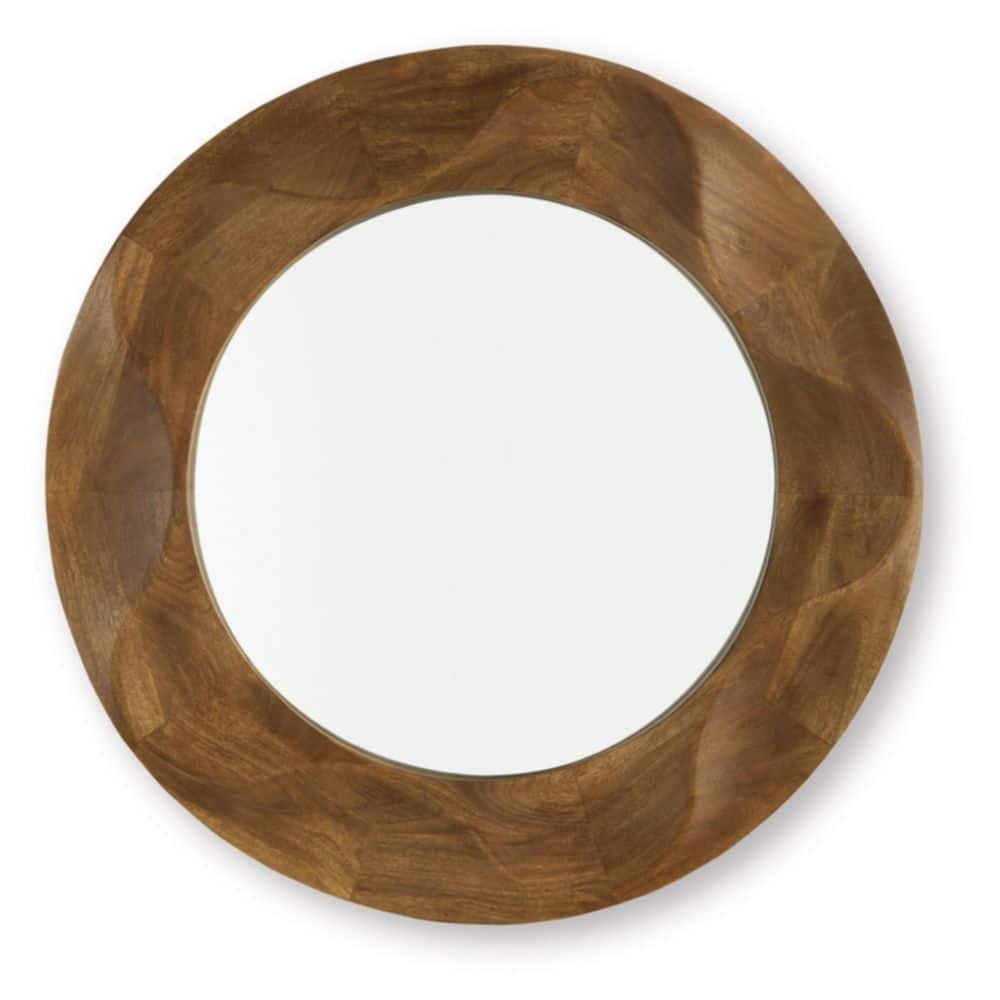 Signature DESIGN BY ASHLEY Aajon Brown 36 in. W x 36 in. H Modern Round ...