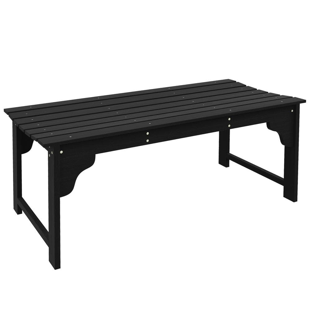 Outsunny Black Wood Outdoor Park Bench 84G-216V00BK - The Home Depot