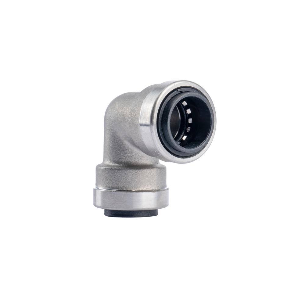 QUICKFITTING 1/2 in. Stainless Steel Push-to-Connect 90-Degree Elbow ...
