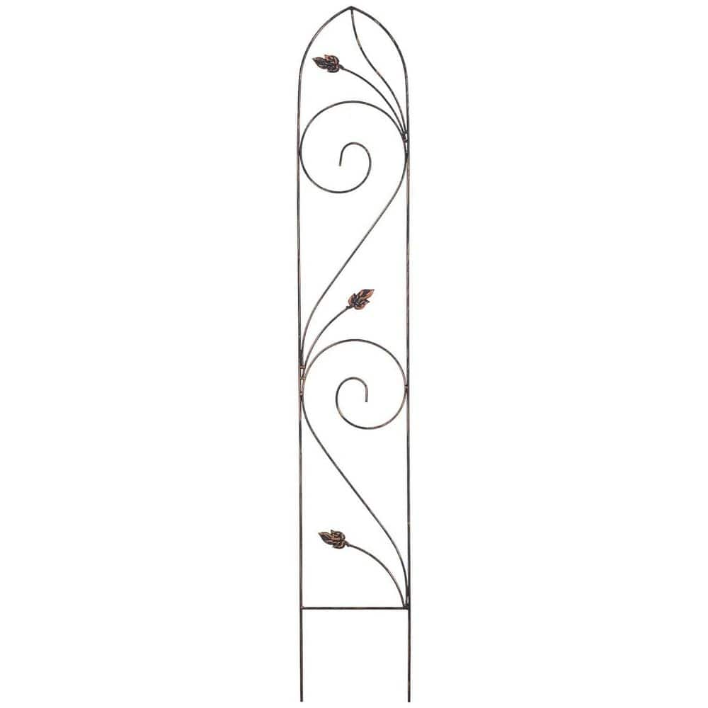 FAWEY TRED INC 60 in. Metal Garden Autumn Leaf Trellis Bronze HPWNCKN8 ...