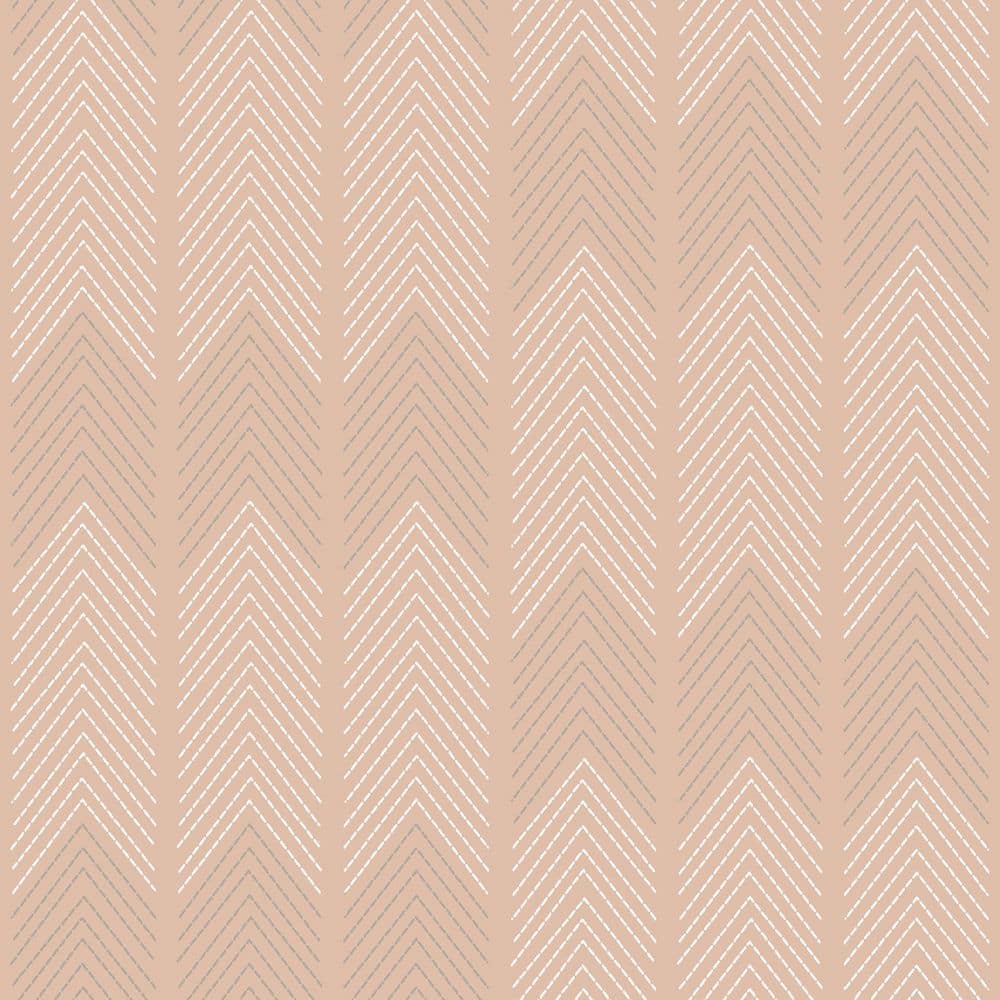 A-Street Prints Nyle Pink Blush Chevron Stripes Wallpaper Sample 4066-26528SAM - The Home Depot