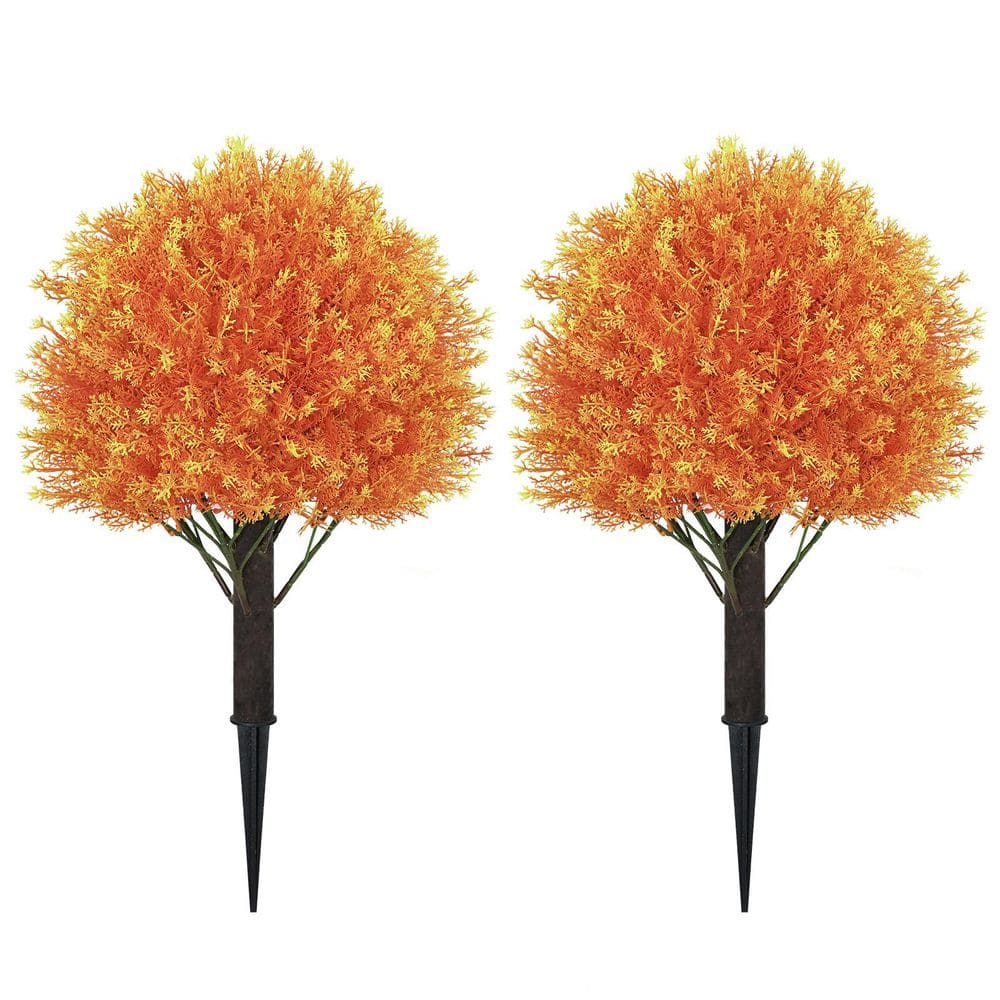 HOYMN 2 ft. Artificial Cedar Topiary Tree Autumn Fall Decor with Ground ...