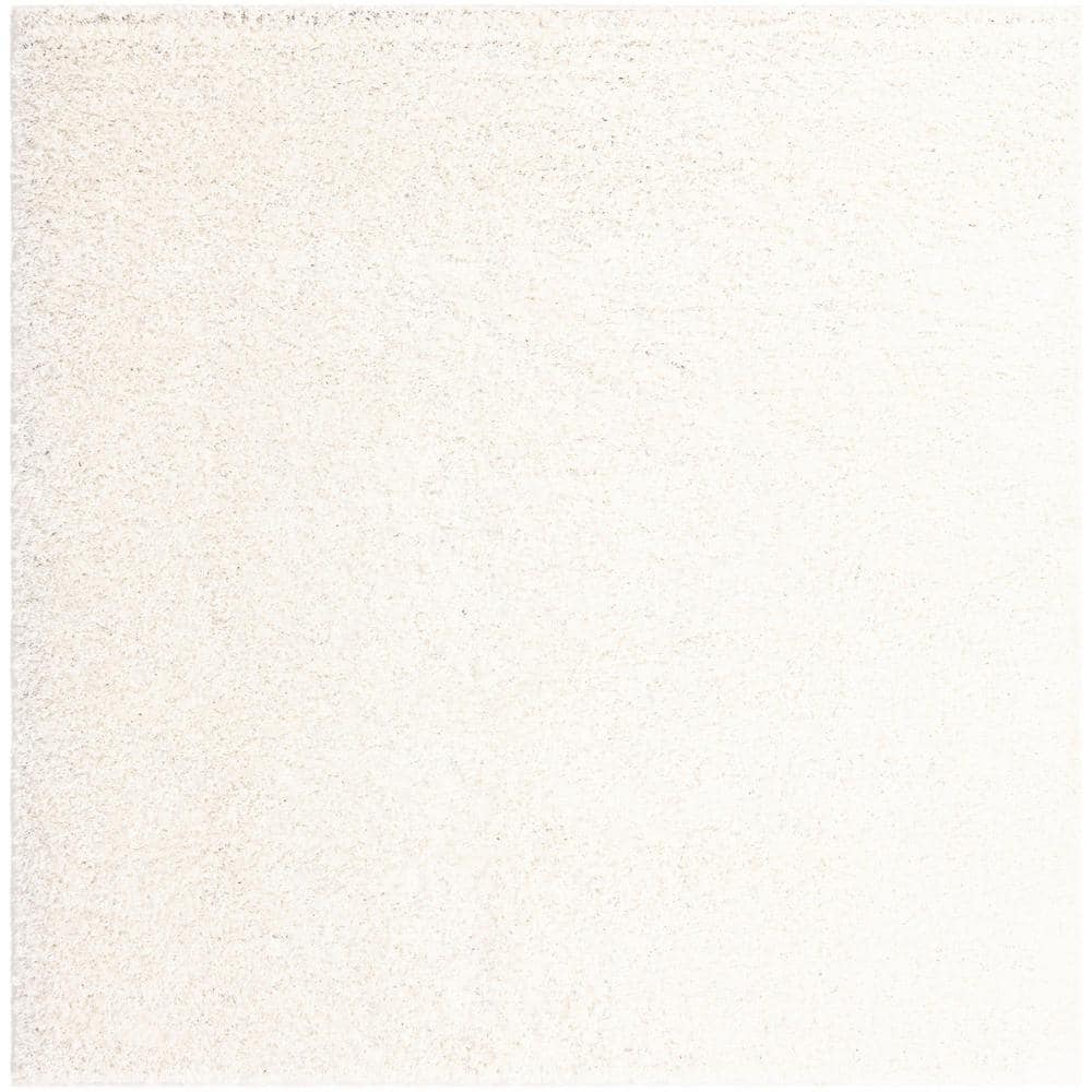 Unique Loom Solid Shag Snow White 8 ft. Square Area Rug 3127910 - The ...