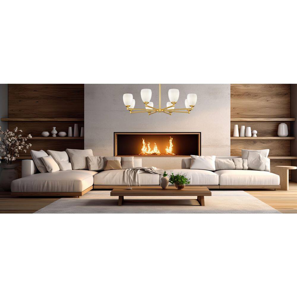 Oren 8-Light Modern Gold Chandelier for Indoor Use with No Bulbs ...
