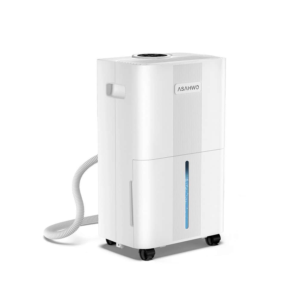 21 pt. 1600 sq. ft. Dehumidifier in. White with Bucket and Drain Hose ...