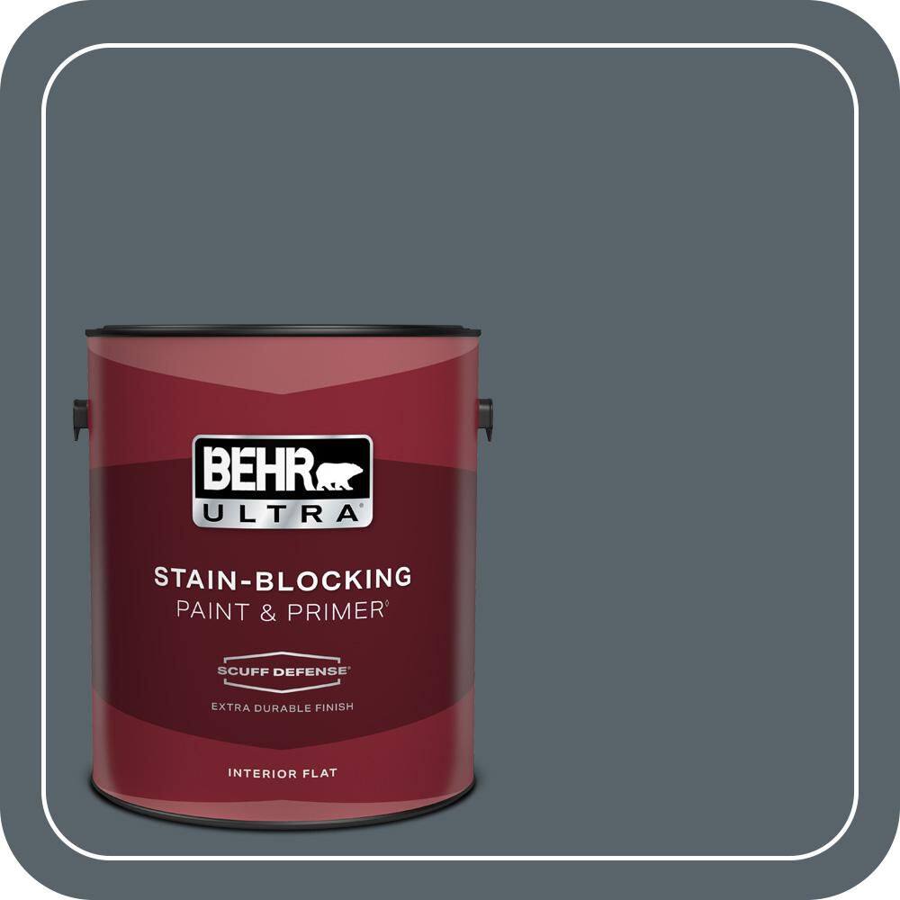 BEHR ULTRA 1 gal. #N490-6 Calligraphy Extra Durable Flat Interior Paint ...