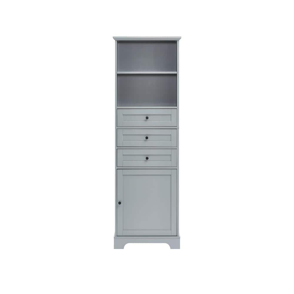 FUNKOL 22 in. L x 10 in.W x 69 in.H Rectangle Storage Cabinet in Gray ...
