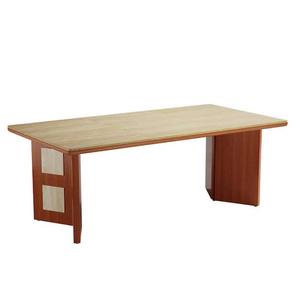 TRIBESIGNS WAY TO ORIGIN Halseey 70 in. Rectangular Beige Wood ... TRIBESIGNS WAY TO ORIGIN Halseey 70 in. Rectangular Beige Wood ...