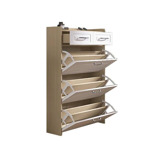 31.61 in. W x 15.47 in. D x 39.76 in. H Bathroom White Linen Cabinet 2 Pack