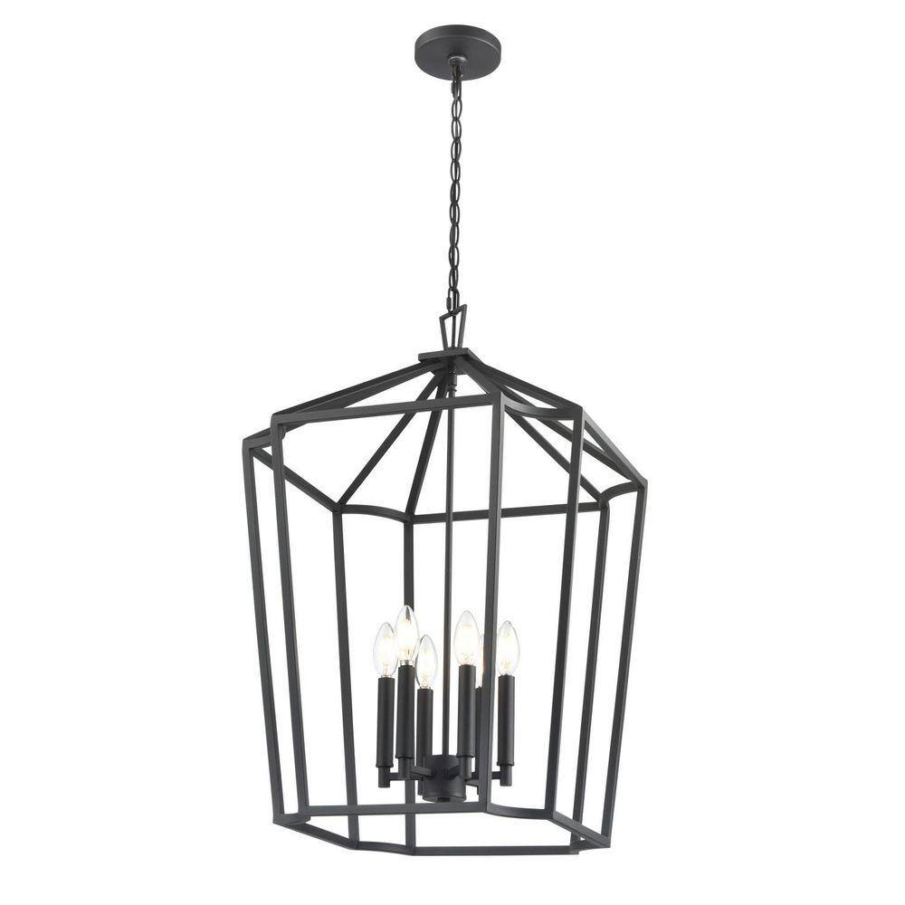 Millennium Lighting Hylena 18.5 in. Wide 6-Light Pendant-Textured Black ...