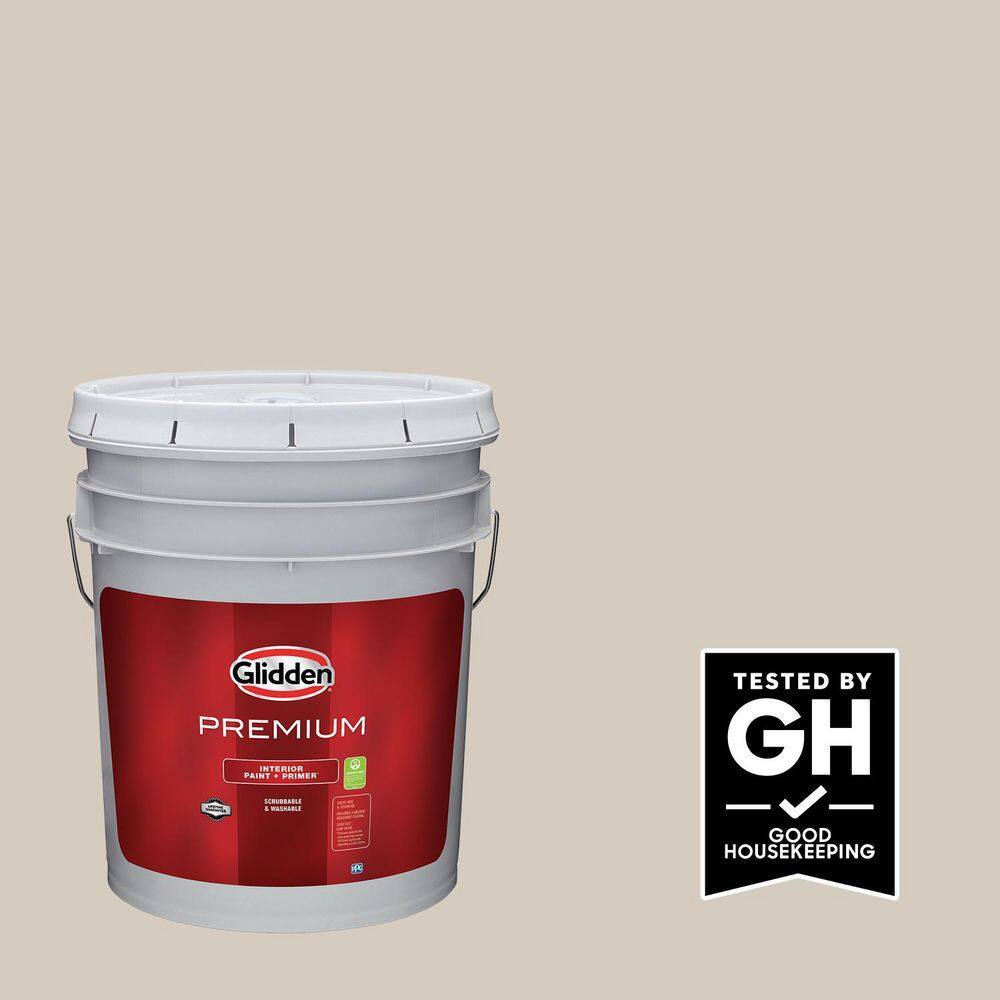 Glidden Premium 5 gal. PPG1019-2 In The Buff Semi-Gloss Interior Latex ...