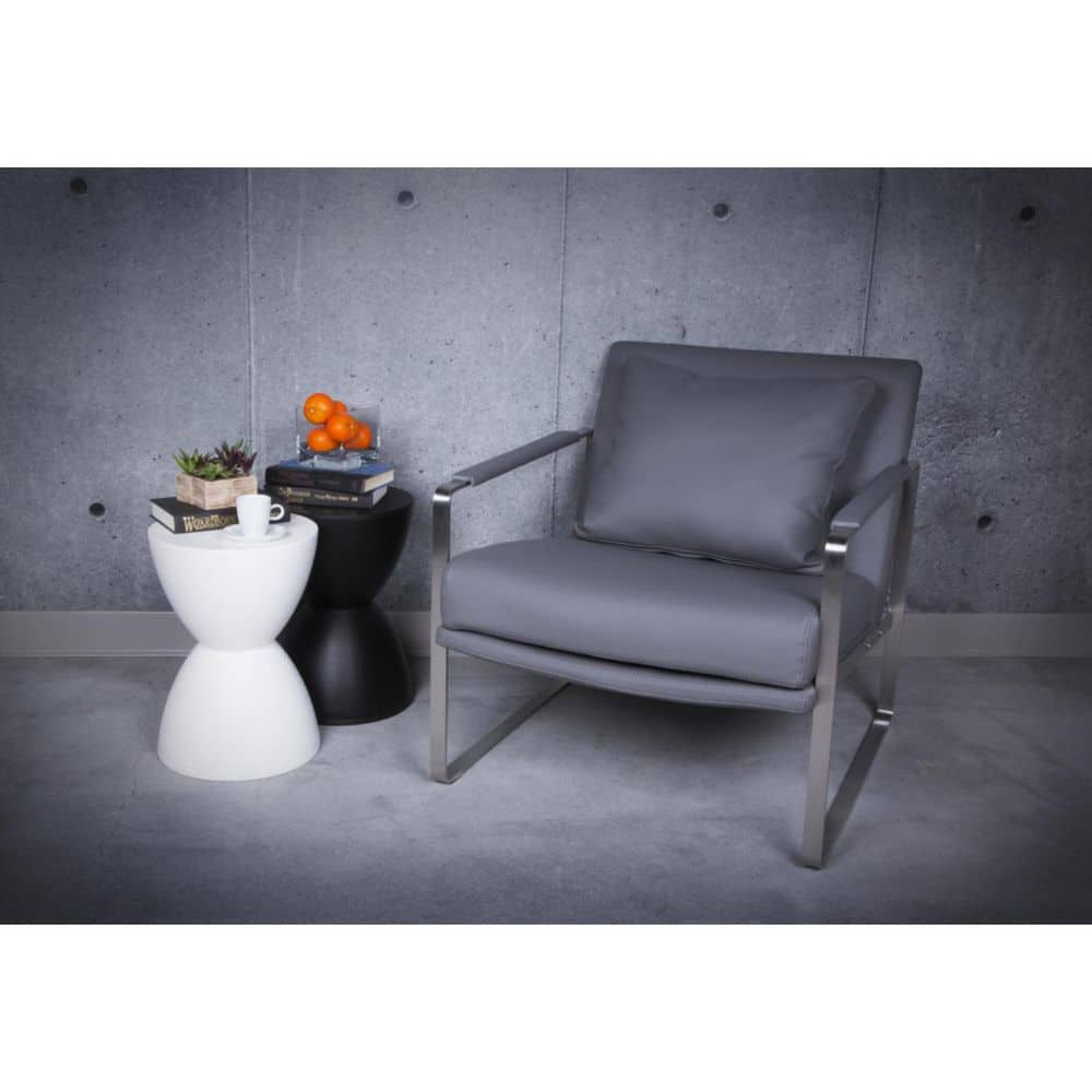 HomeRoots 11.65 in. Black Round Plastic End Table 2000524949 - The Home ...
