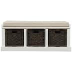 Utopia 4niture Lucia Espresso Rustic Storage Bench with 3 Removable ...