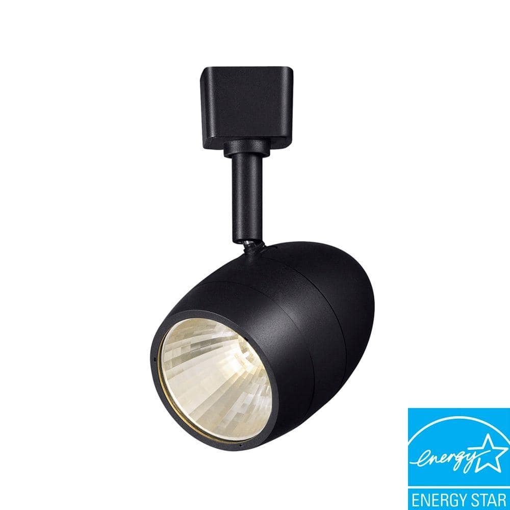 Hampton Bay 2.56 in. 1-Light Black LED Dimmable Track Lighting Fixture ...