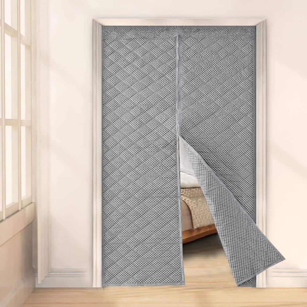 Wellco 34 in. x 82 in. Grey Plastic Thermal Insulated Magnetic Door ...