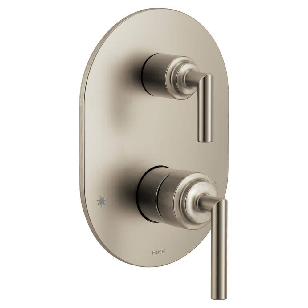 MOEN Arris M-CORE 3-Series 2-Handle Shower Trim with Integrated Transfer Valve in Brushed Nickel ...