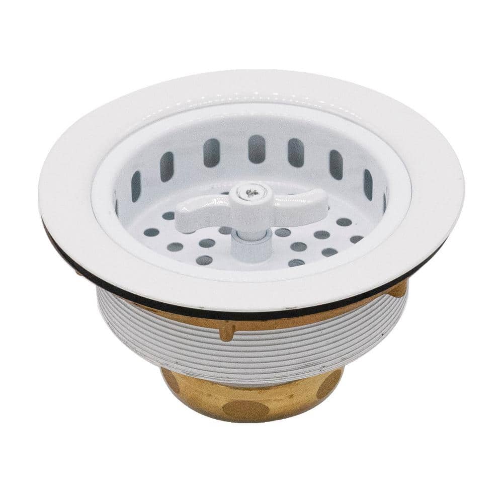 Westbrass 3-1/2 in. Wing Nut Style Large Kitchen Sink Basket Strainer ...