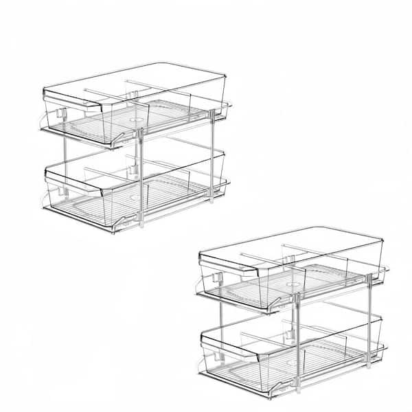 Esepony 2-Tier MultiUse Slide-Out Pantry Organizer with Dividers for ...