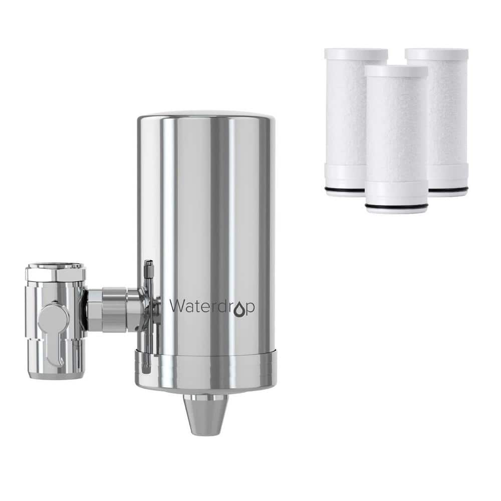 Waterdrop Stainless-Steel Faucet Water Filter,Carbon Block Filtration ...