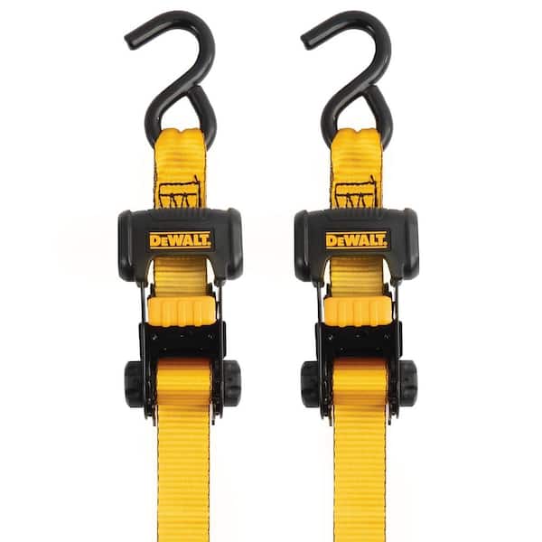 DEWALT 1.25 in. x 16 ft. Ratchet Tie Down Straps 3000 lbs. Break Strength (2-Pack) DXBC30002 ...