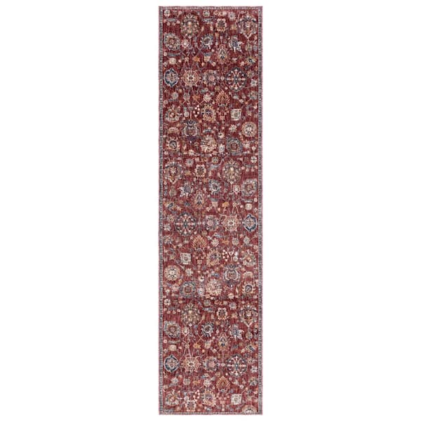 SAFAVIEH Heirloom 2 ft. x 8 ft. Rust/Ivory Floral Abstract Runner Rug ...