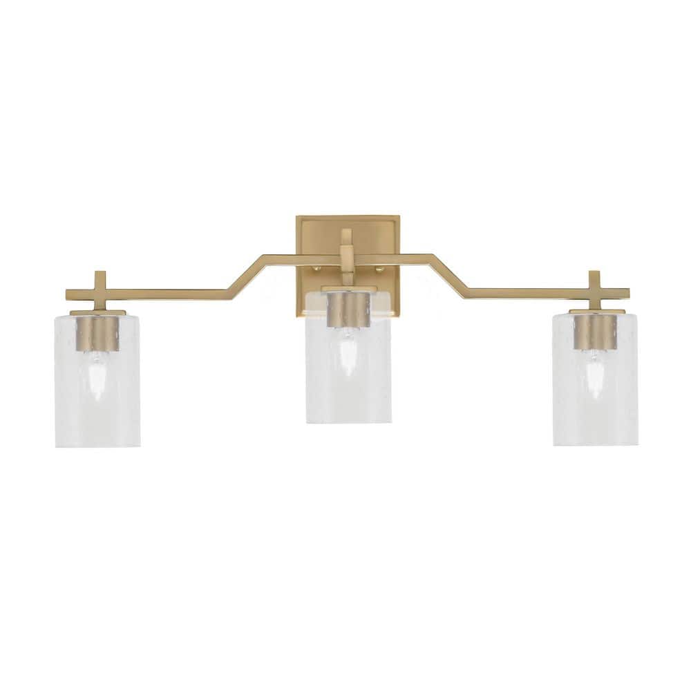 Bridgewater 24.75 in. 3 Light Vanity Light New Age Brass with 4 in ...