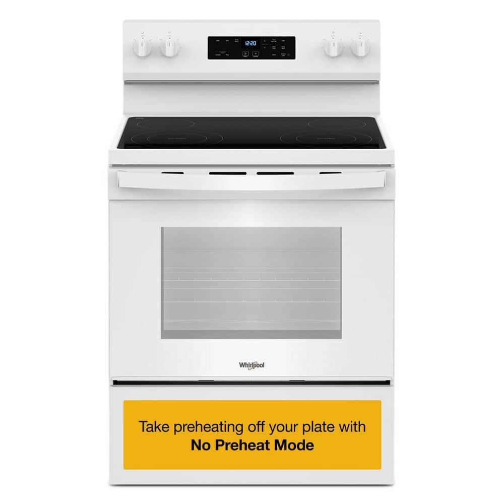Whirlpool 30 in. 4 Burner Element Freestanding Electric Range in White ...