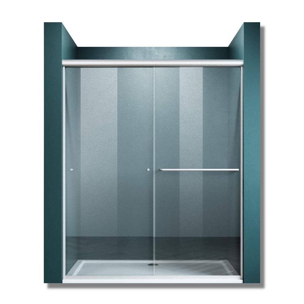 TOOLKISS 60 in. W x 70 in. H Sliding Framed Shower Door in Chrome ...