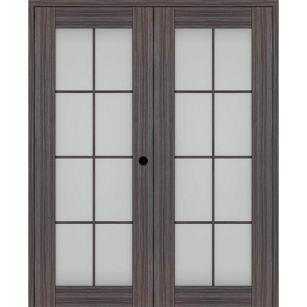 Belldinni Paola 48 in. x 96 in. Left Hand Active 8-Lite Frosted Glass ...