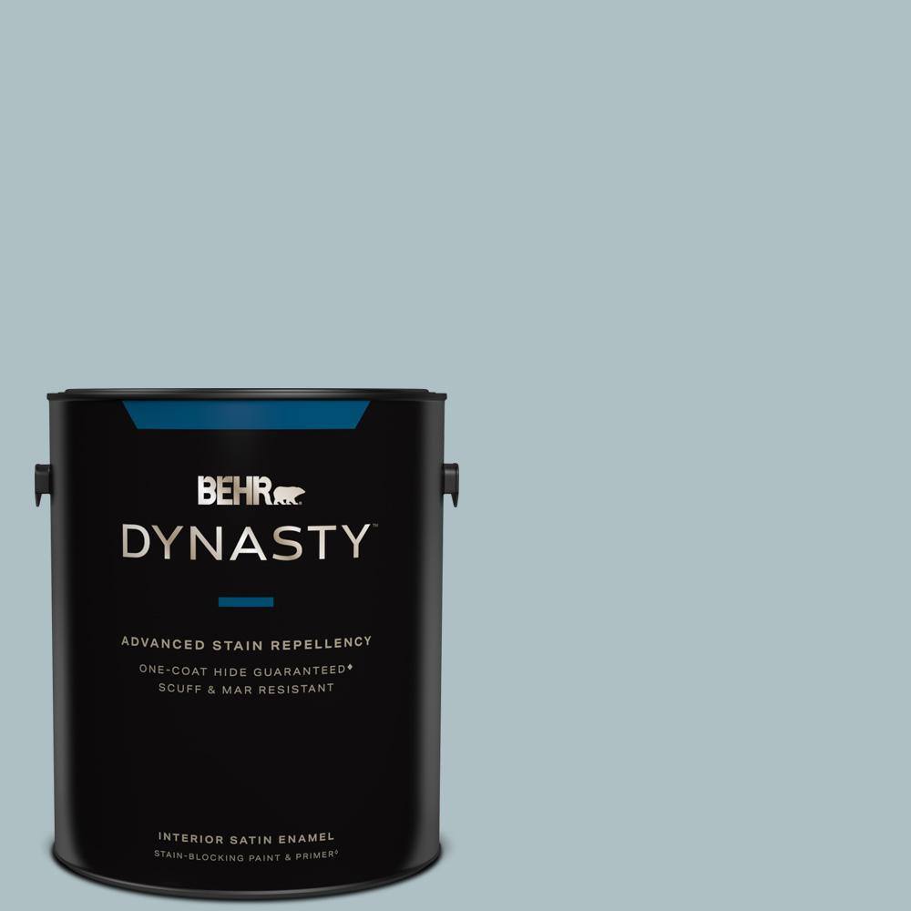 BEHR DYNASTY 1 gal. #PPU13-14 Ozone One-Coat Hide Satin Enamel Interior ...