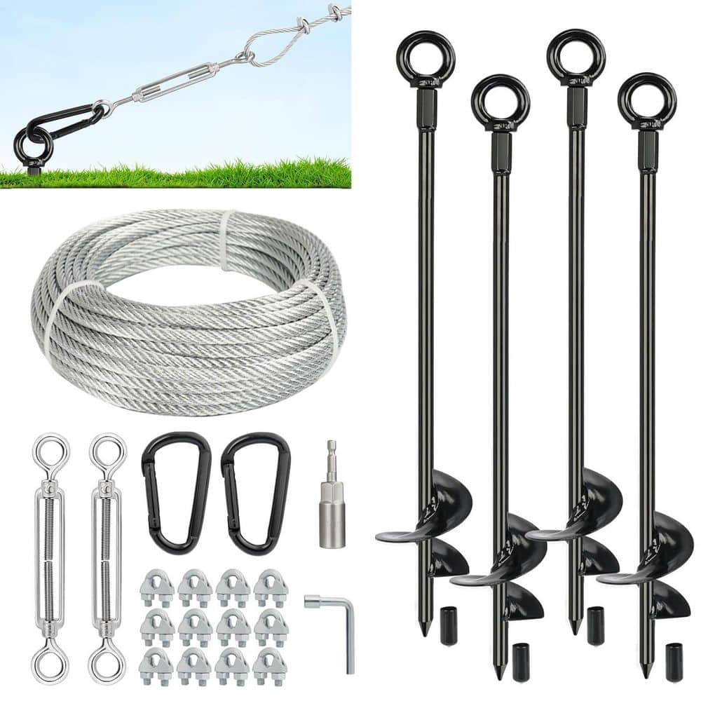 MOEPISY 30 in. Ground Anchors Heavy Duty Shed Anchor Kit with ...